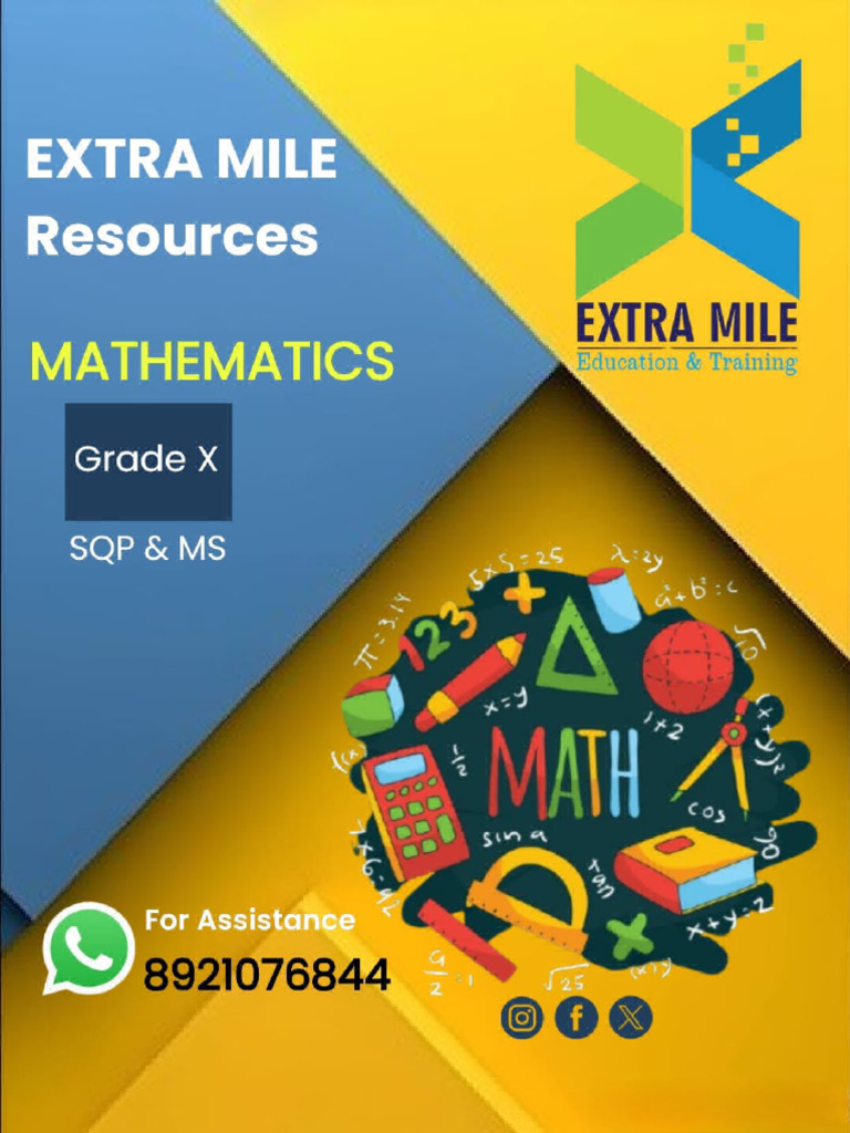 Grade X Mathematics Sample Paper | PDF | Circle | Area