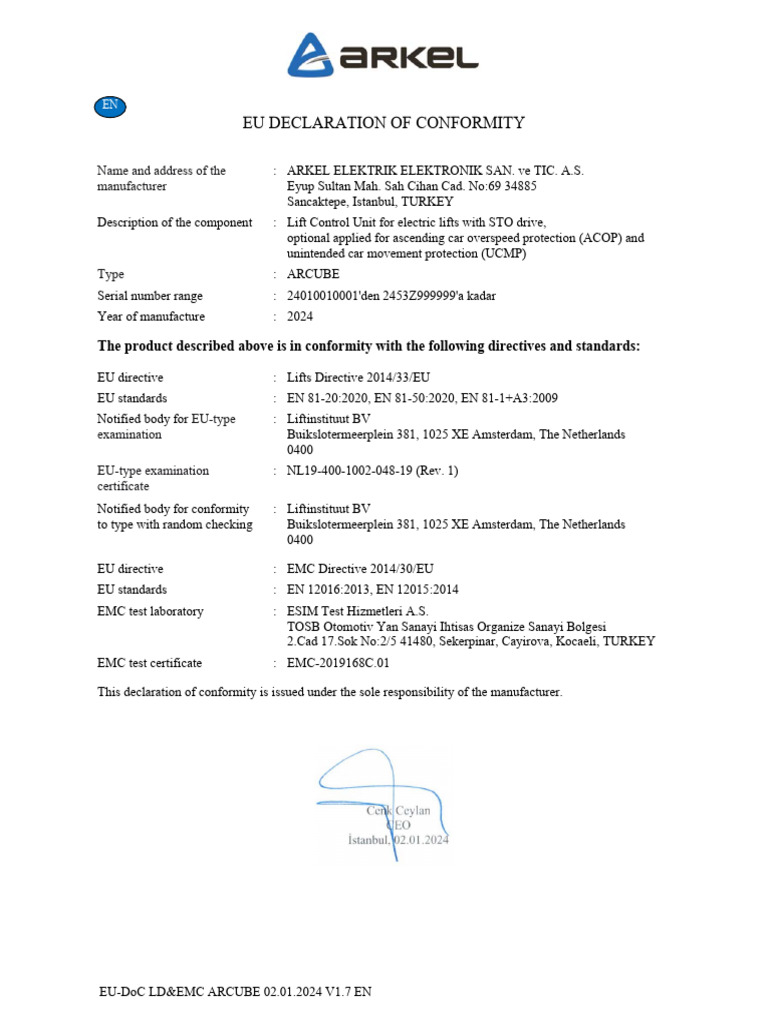 ARCUBE EU Declaration of Conformity - en | PDF | European Union ...