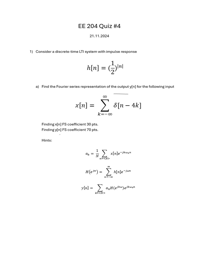EE 204 Quiz 4 - 202412062146 - 48056 | PDF