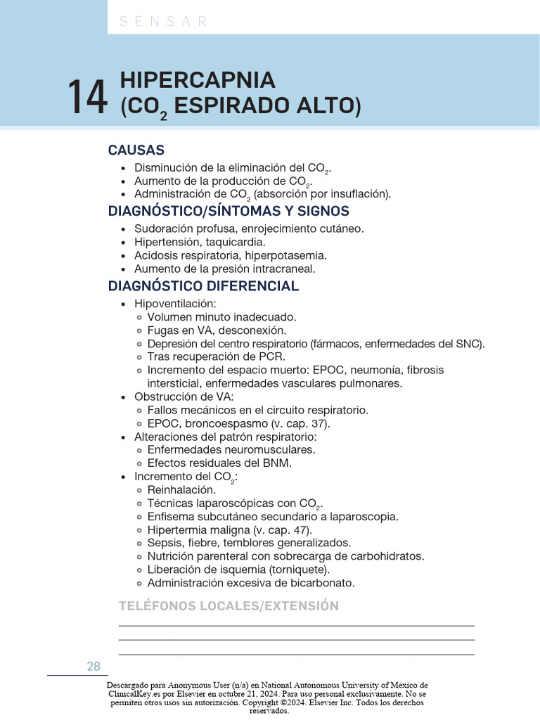 Hipercapnia (CO 2 Espirado Alto) | PDF | Enfermedad pulmonar ...
