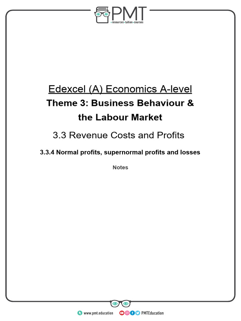 Understanding Profits in Economics | PDF | Profit (Economics ...