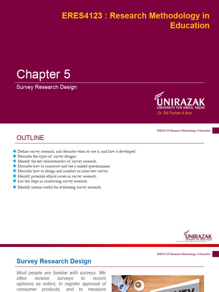 Chapter 5 - Survey research.pptx | PDF | Survey Methodology | Methodology