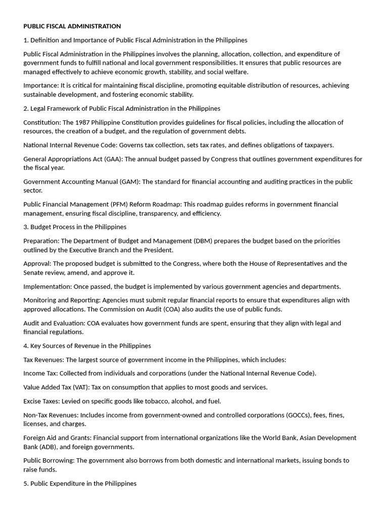 Public Fiscal Administration in the Philippines | PDF | Taxes ...