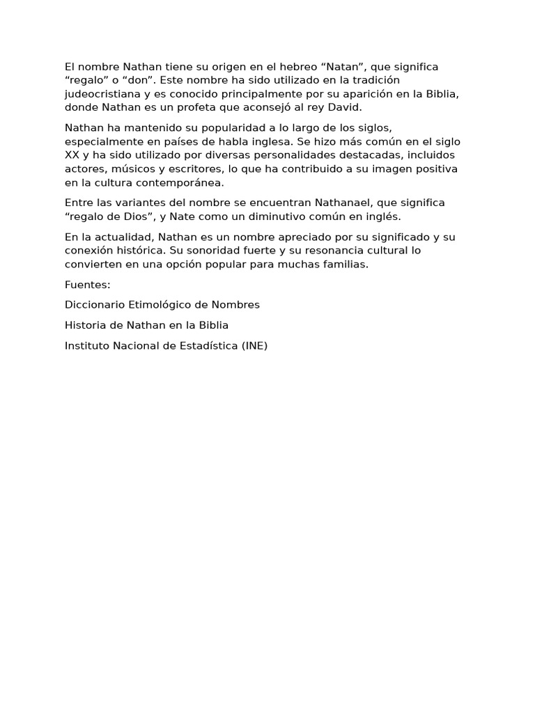 Historia y Significado de Nathan | PDF
