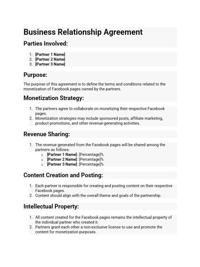 Business Relationship Agreement Template | PDF