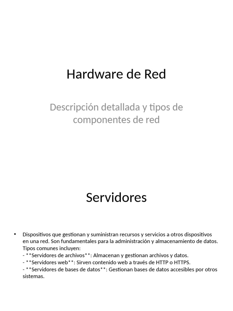 Hardware Red Presentacion Extendido | PDF | Red de computadoras | Enrutador (Computación)