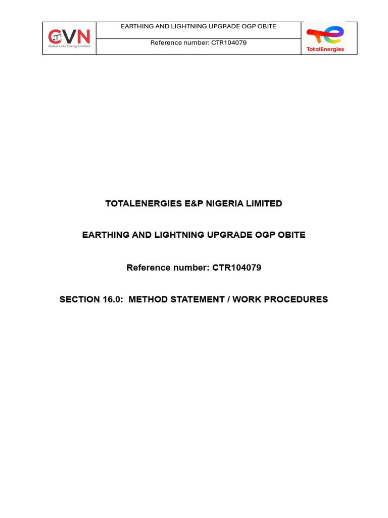 Technical Section 16.0 - Method Statement - Work Procedures | PDF | Personal Protective ...