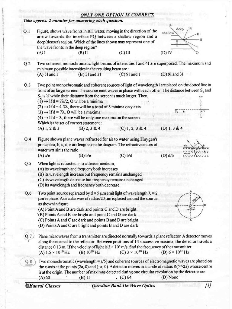 Bansal CLasses Physics Study Material For IIT JEE 512 521 | PDF | Wavelength | Diffraction