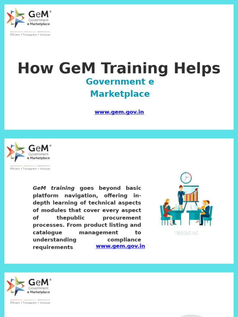 How GeM Training Helps - Government e Marketplace | PDF