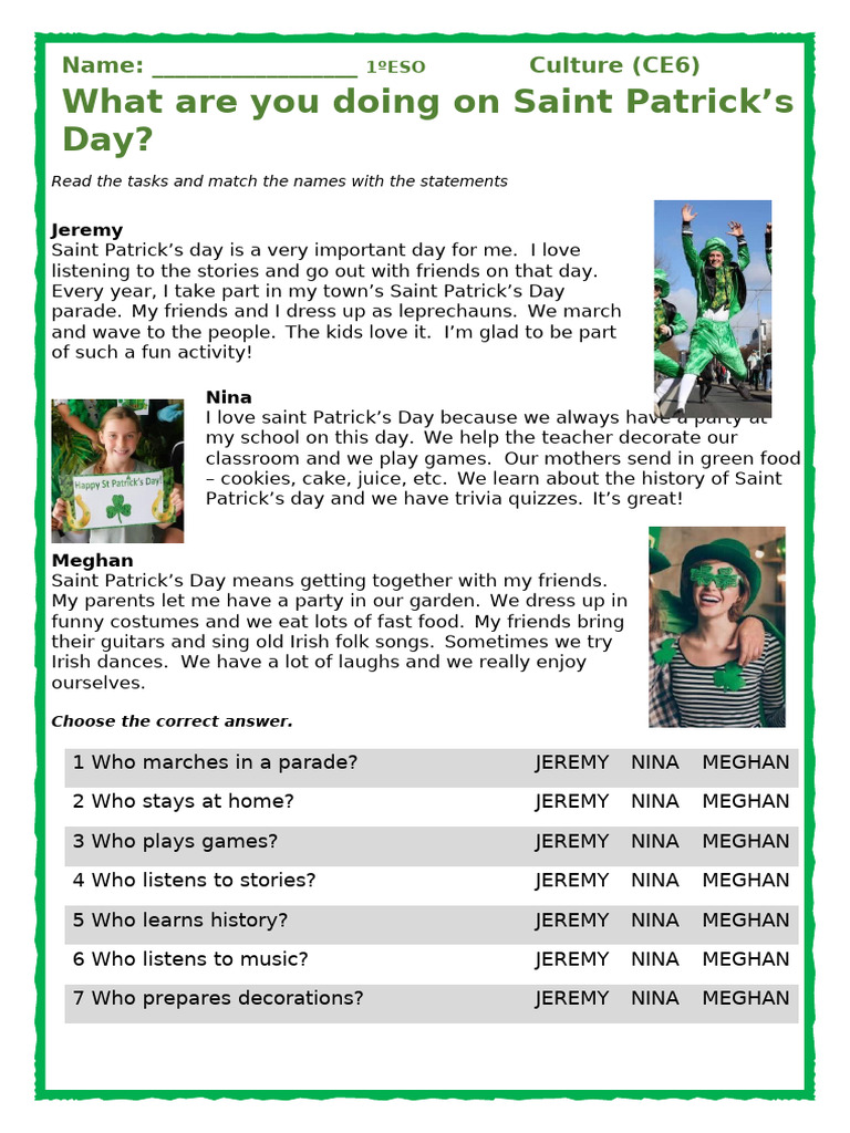 ST Patrick Reading 2 | PDF