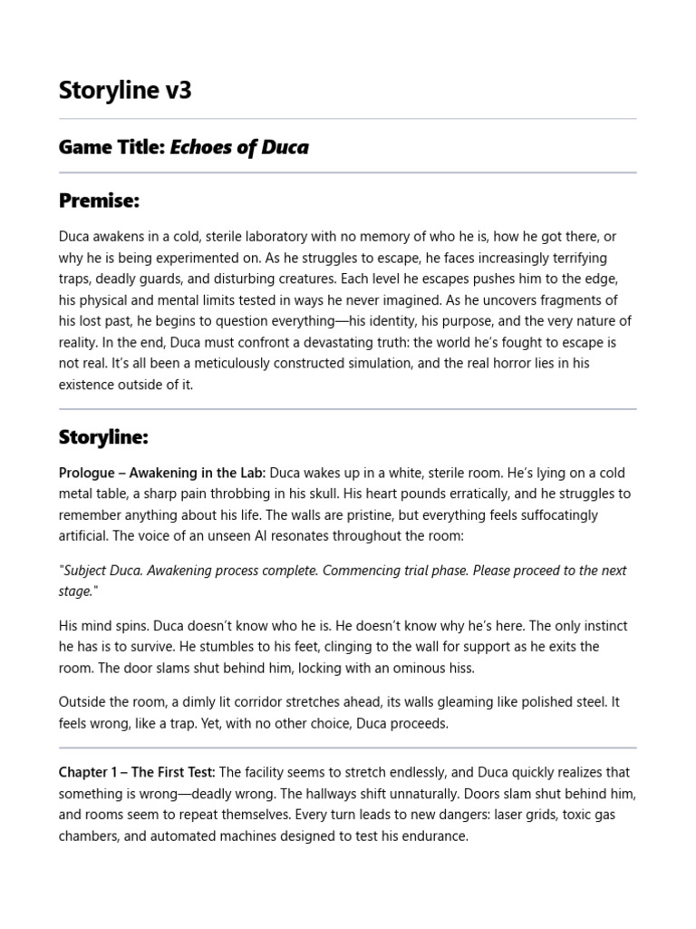 Storyline v3 | PDF | Mind | Free Will