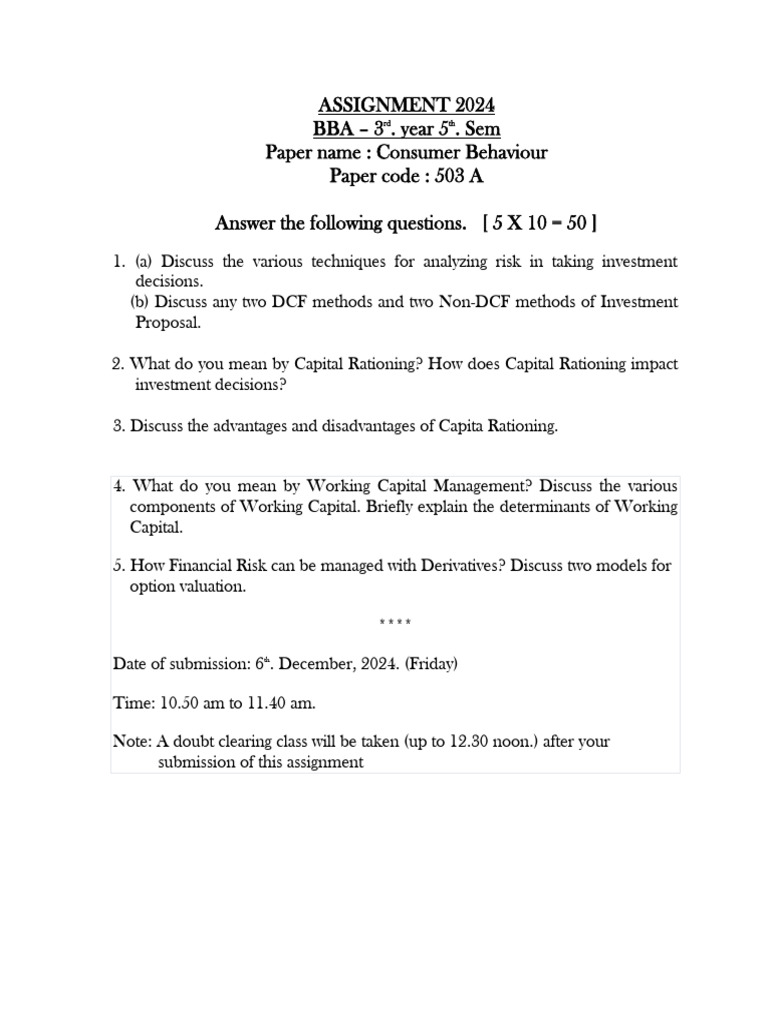 Assignment 2024 | PDF