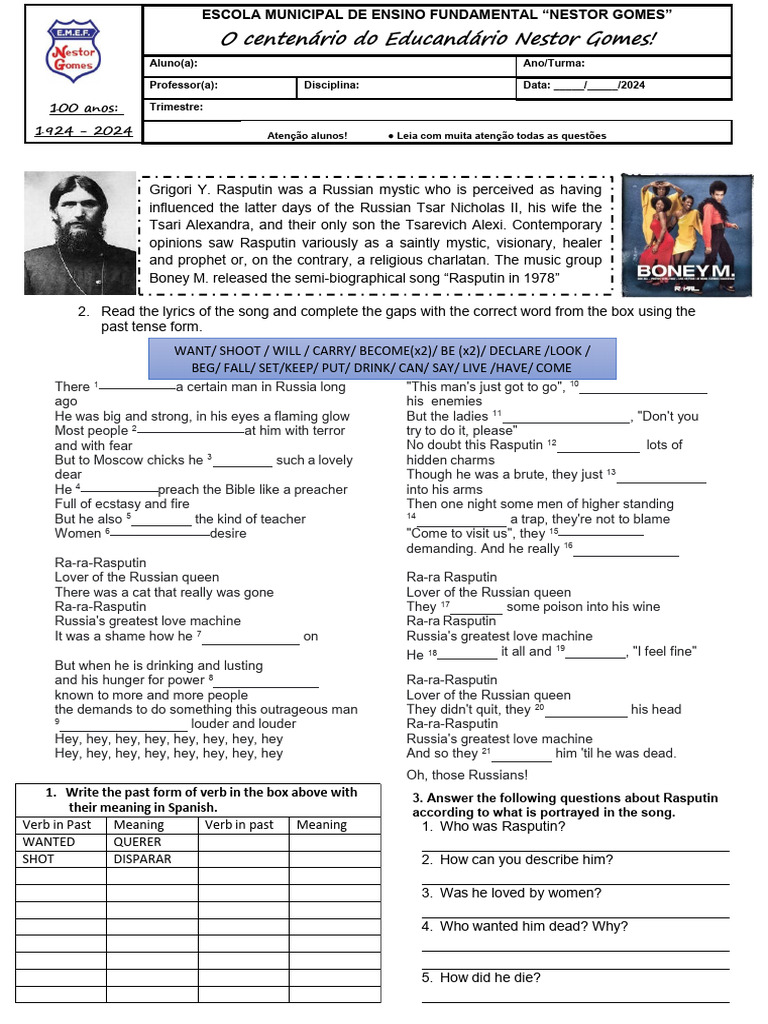 Rasputin's Influence & Boney M. Song | PDF
