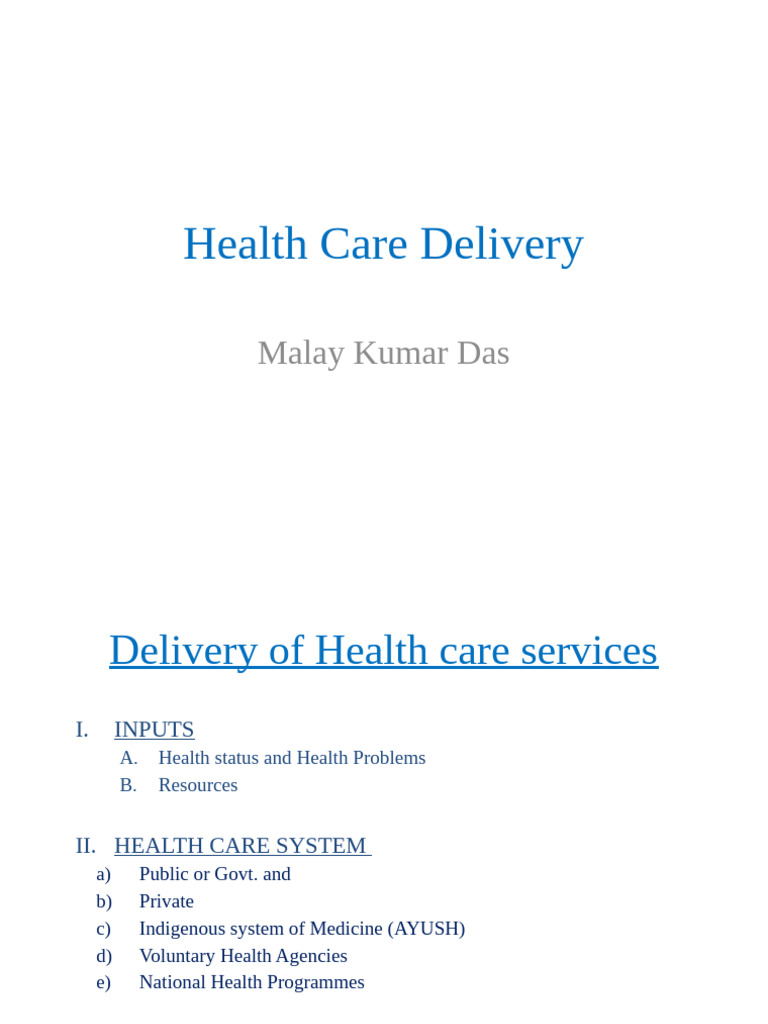 Health Care Delivery System in India | PDF | Health Care | Public Health