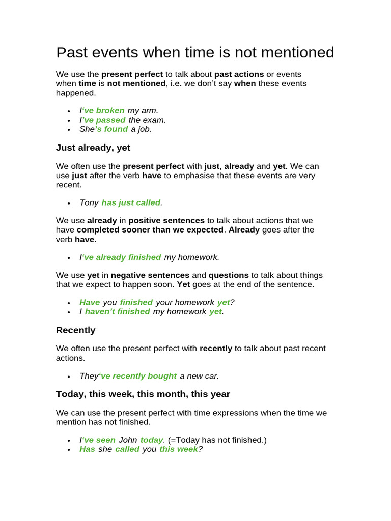 Mastering Present Perfect Usage | PDF | Verb | Language Mechanics