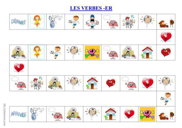 Jeu de Loie Verbes en Er Activites Ludiques Unaun Mentorat Cours ...