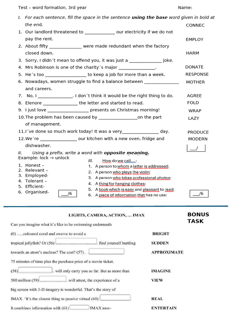 Test Word Formation | PDF