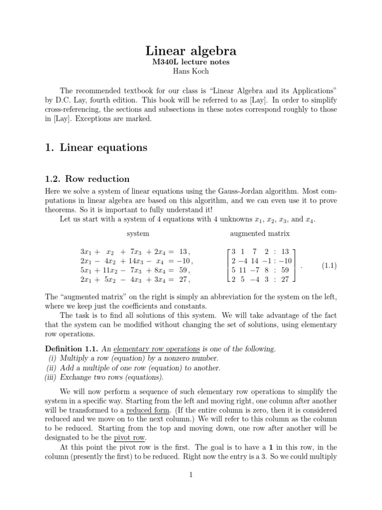 Gauss-Jordan Method in Linear Algebra | PDF | Matrix (Mathematics ...