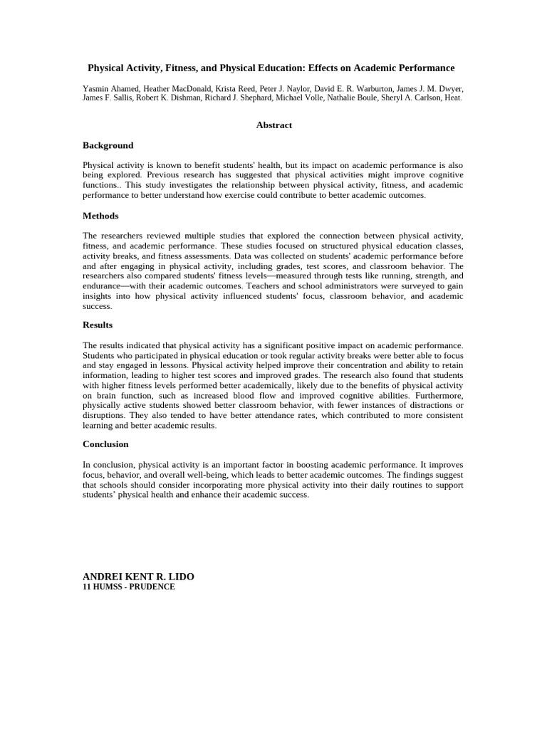 Physical-Activity | PDF | Physical Fitness | Physical Education