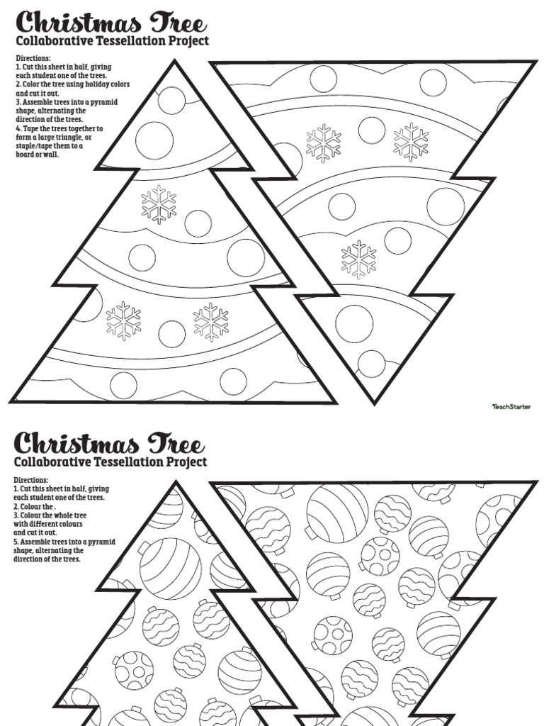 Tessellation Christmas Tree Printable Project Adobe Reader | PDF