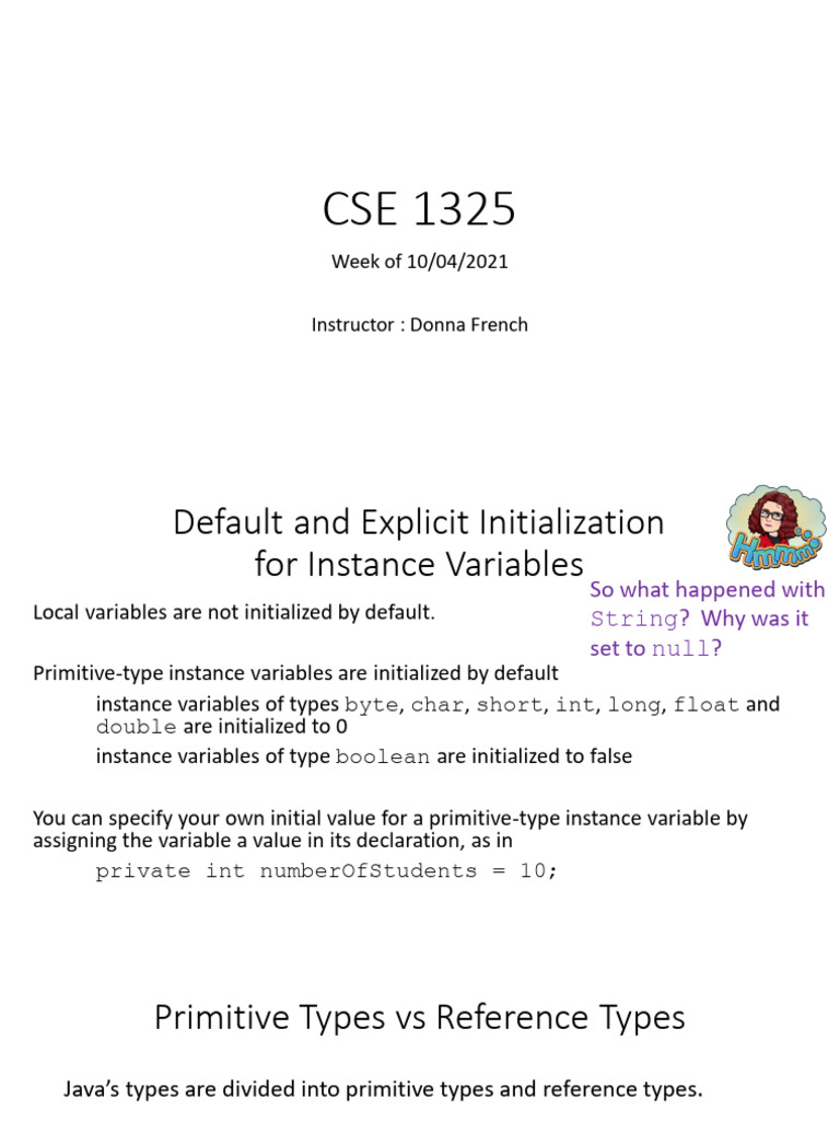 Instance Variables and Constructors in Java | PDF | Programming | Constructor (Object Oriented ...