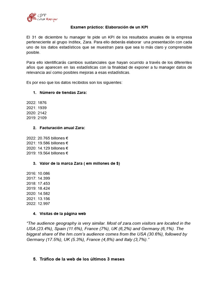 PrÃ¡ctica Examen - ElaboraciÃ N de Un KPI | PDF