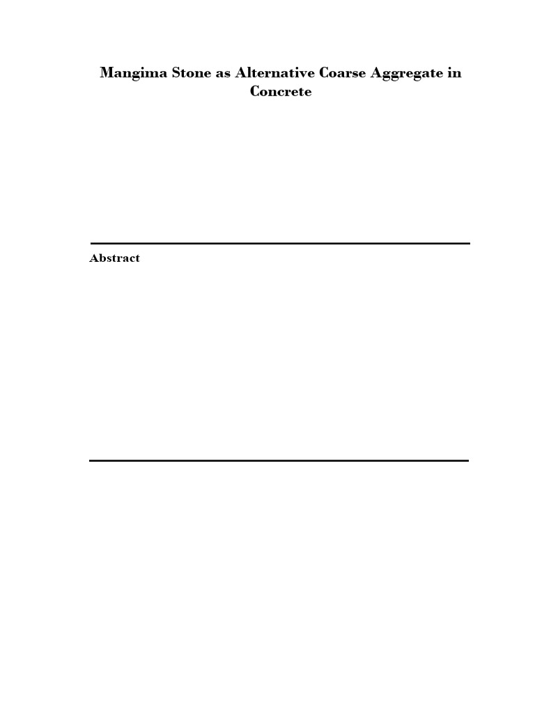 Mangima Stoneas Alternative Coarse Aggregatein Concrete | PDF ...