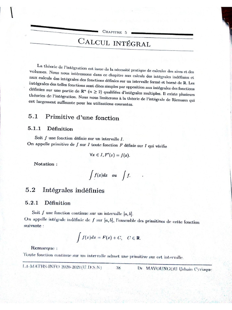 Cours Calcul d’Integrale | PDF