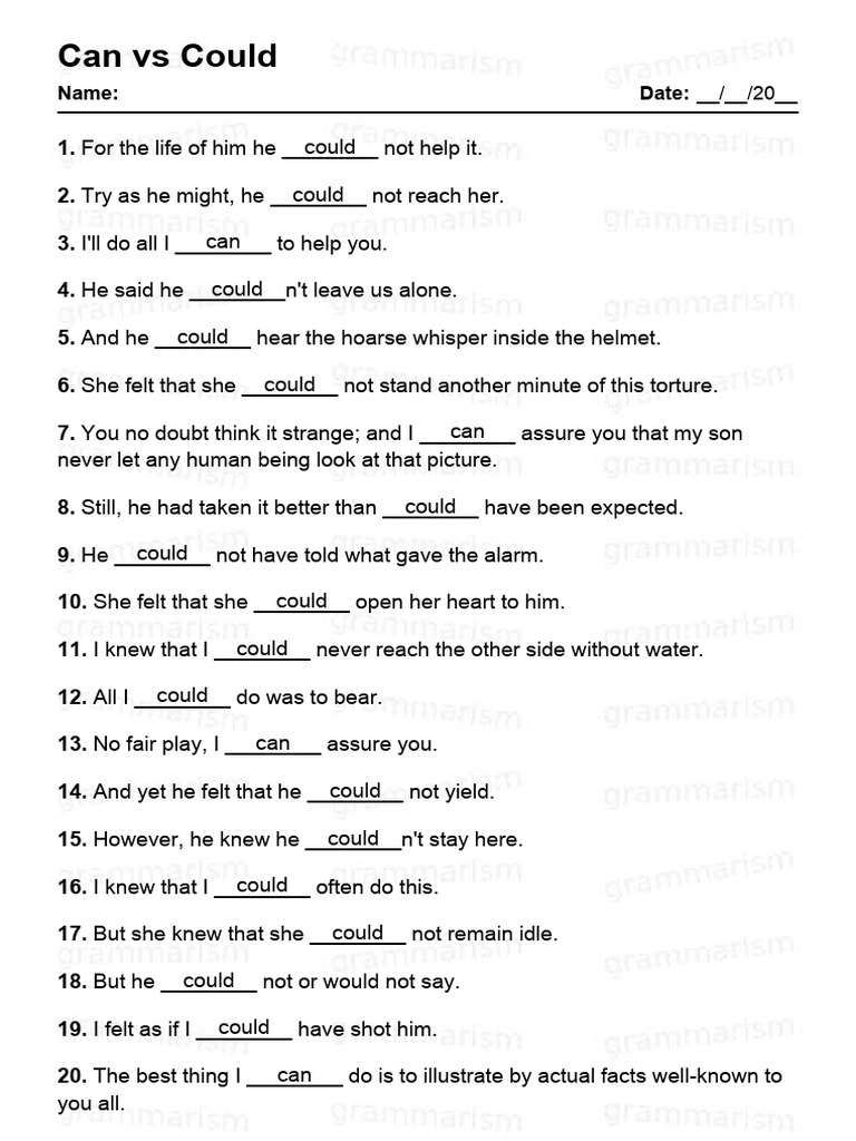 Understanding "Can" vs "Could" Usage | PDF