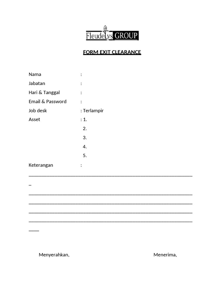Form Exit Clearance | PDF
