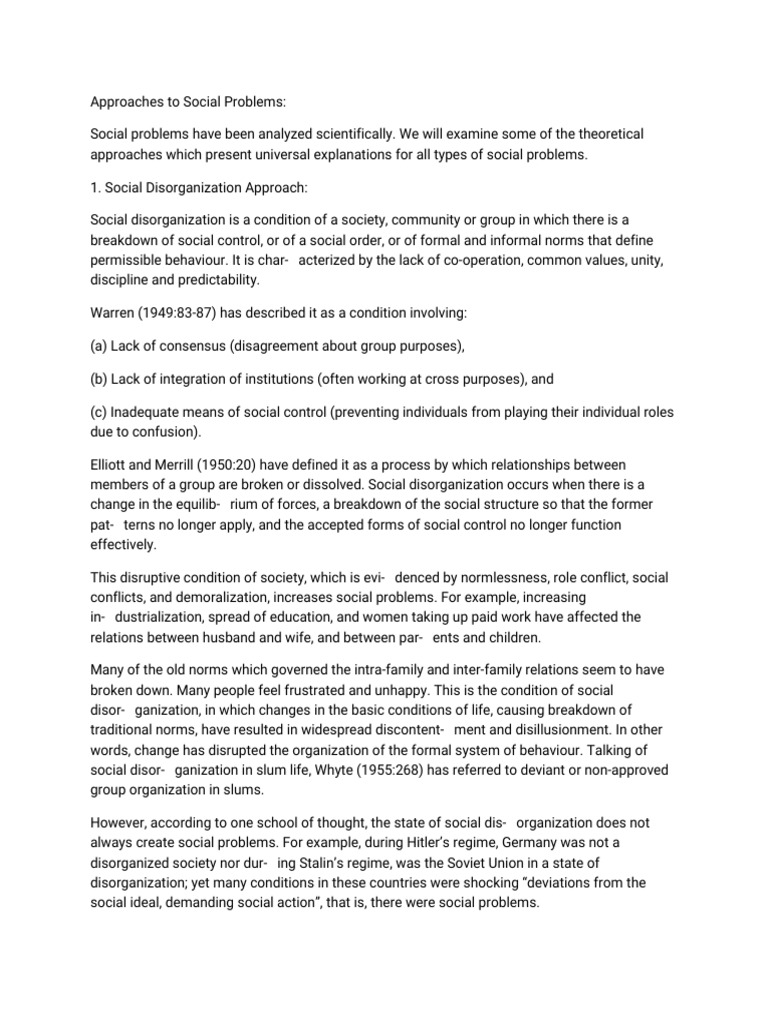 1588157294approaches To Social Problems Sem4&6 | PDF