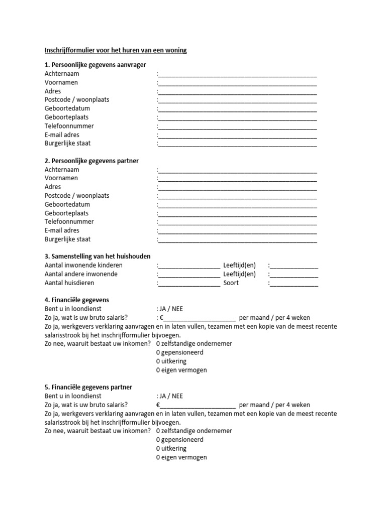 Inschrijfformulier | PDF