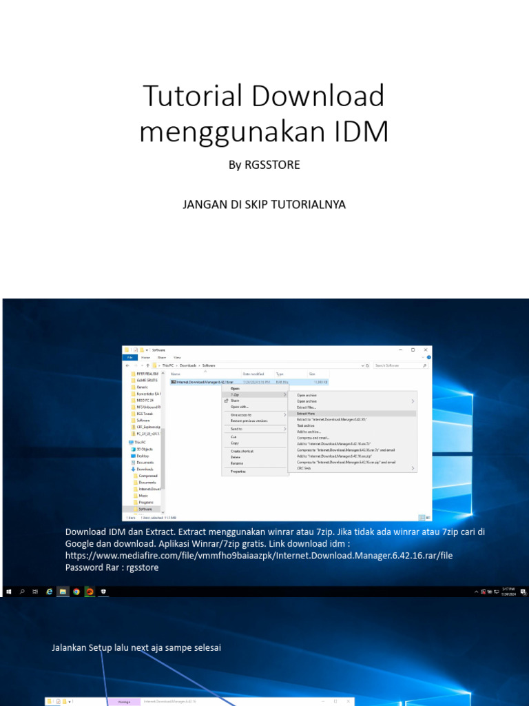 Tutorial Download menggunakan IDM | PDF