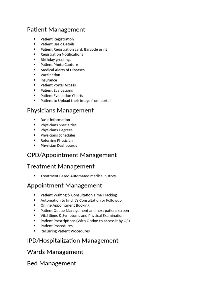 HIMS Management | PDF | Hospital | Patient