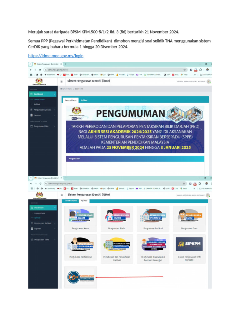 Pengisian TNA Aplikasi Cerdik | PDF