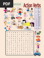 Action Verbs 1 Worksheet Criss Cross Puzzle PDF | PDF