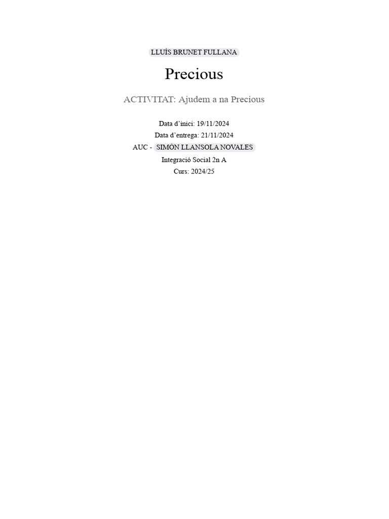 Ajudem A Na Precious | PDF