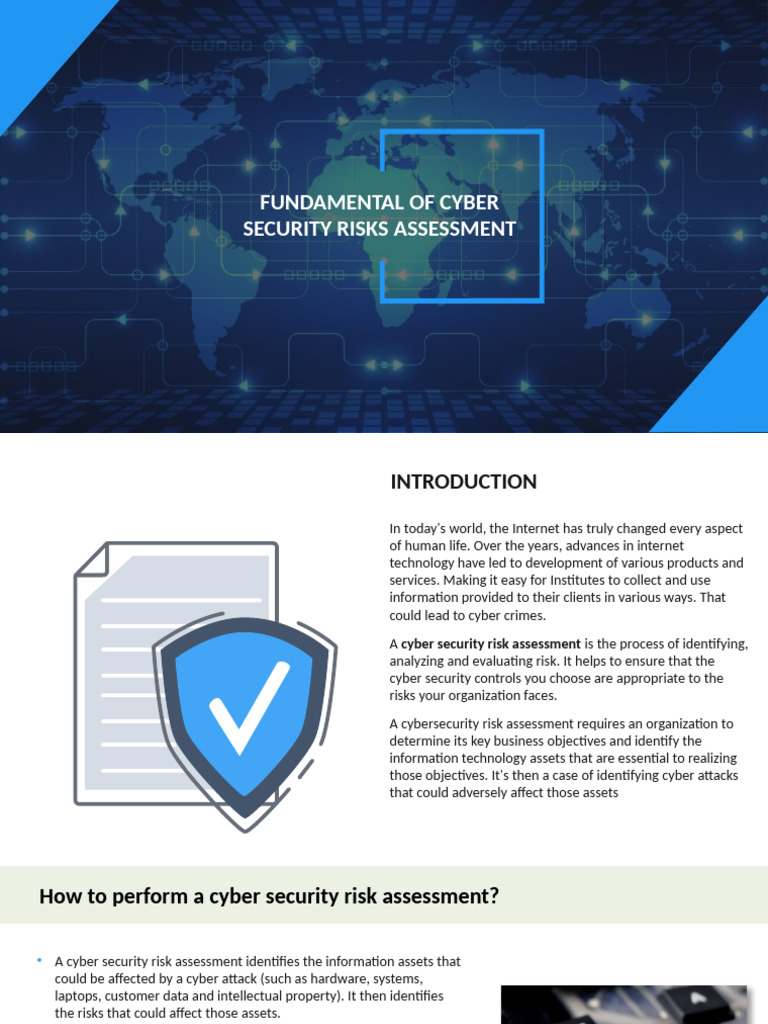 Presentation - Fundamental of CyberSecurity Risk Assessment | PDF | Security | Computer Security