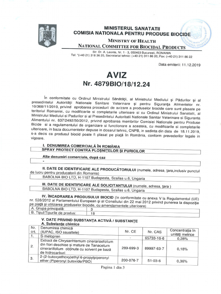 Aviz-Spray Plosnite - Purici | PDF