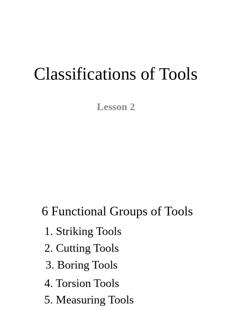 Tool Classifications & Types Guide | PDF | Tools | Woodworking