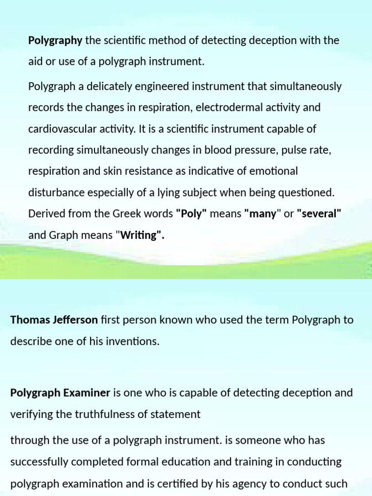 Understanding Polygraphy And Deception Detection Pdf Polygraph