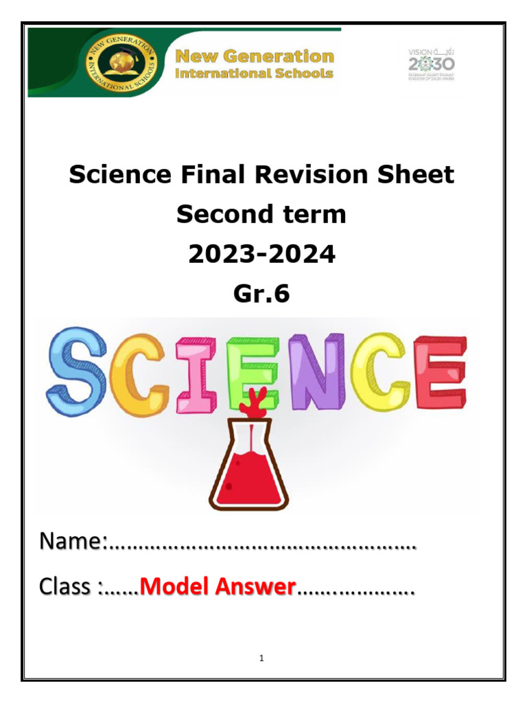 Science Gr6 Final Sheet 2nd Term AK (Edited) | PDF | Atmosphere Of ...