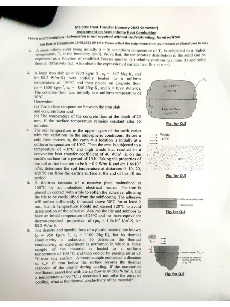 ME305 - HEAT Assignment by Nasim Sir | PDF