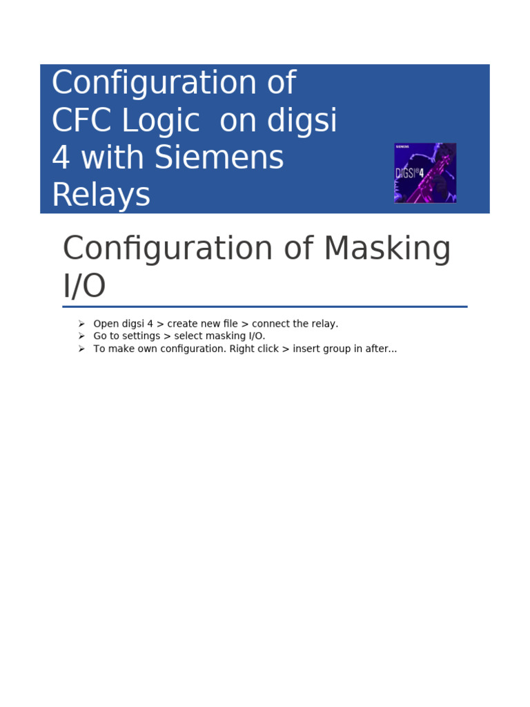 Configure CFC Logic in Digsi 4 | PDF