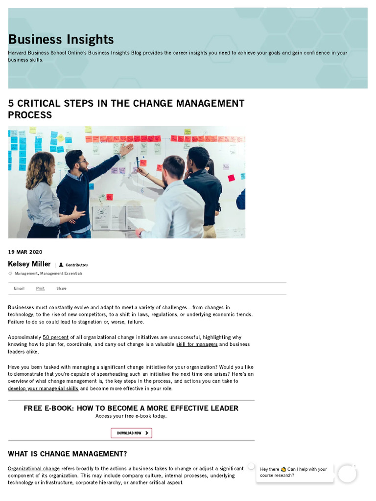 5 Steps in The Change Management Process - HBS Online | PDF | Change Management | Business