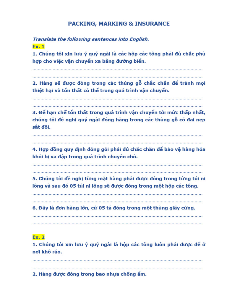 Packing Marking Insurance | PDF