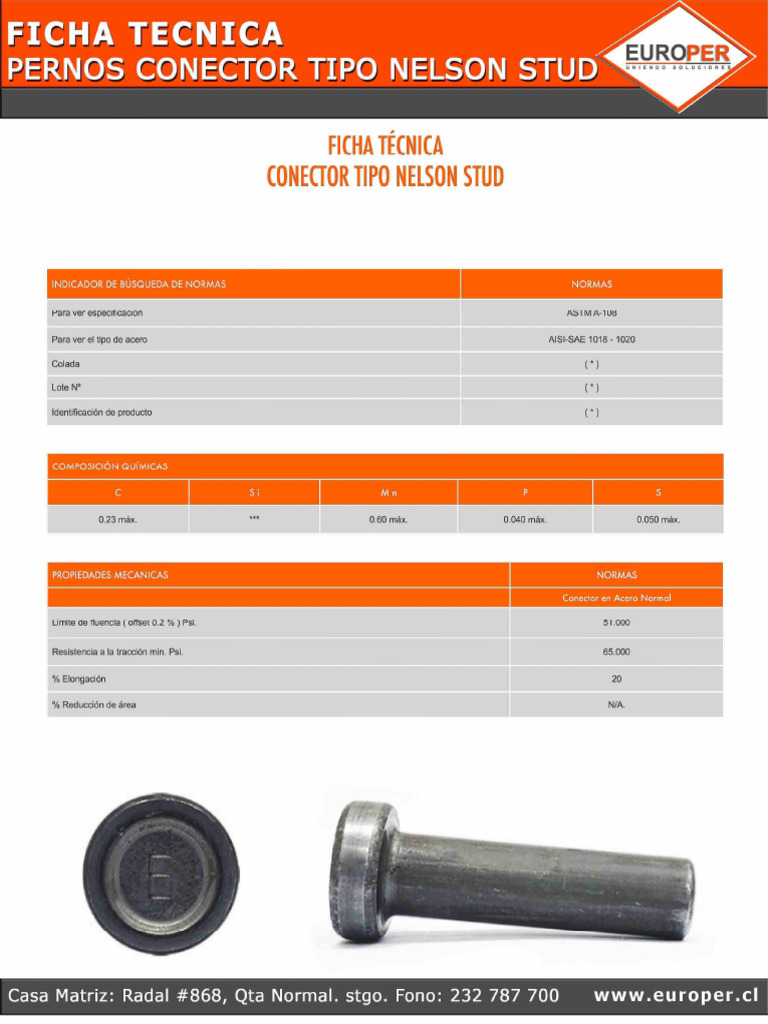 Ficha Nelson Stud | PDF