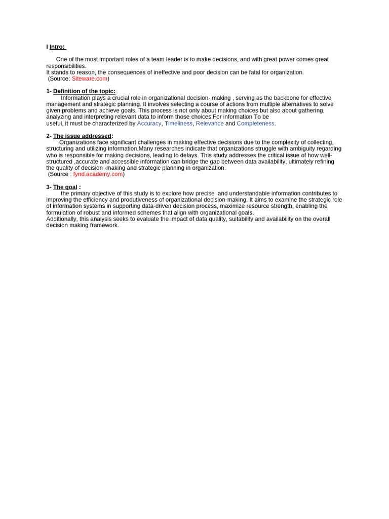 I Intro:: Accuracy Timeliness Relevance Completeness | PDF