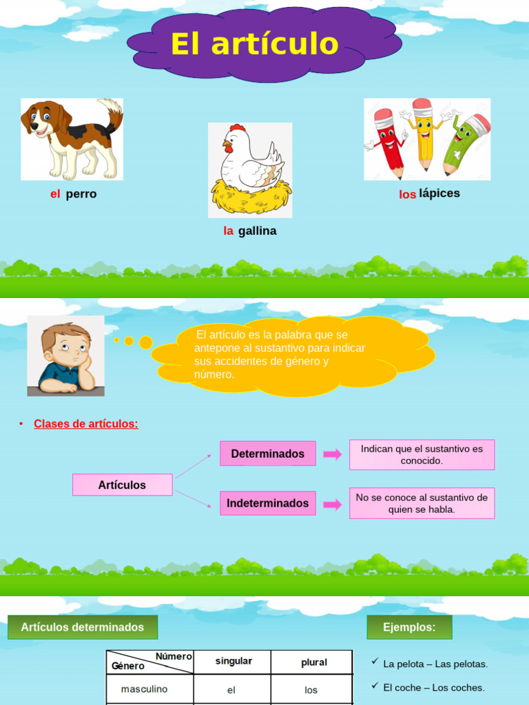 Clases y ejemplos de artículos en español | PDF | Lingüística ...