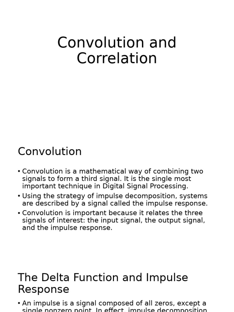 Convolution and Correlation Guide | PDF